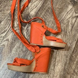 MTNG | Shoes | Mtng Lace Up Wedge Sandals | Poshmark